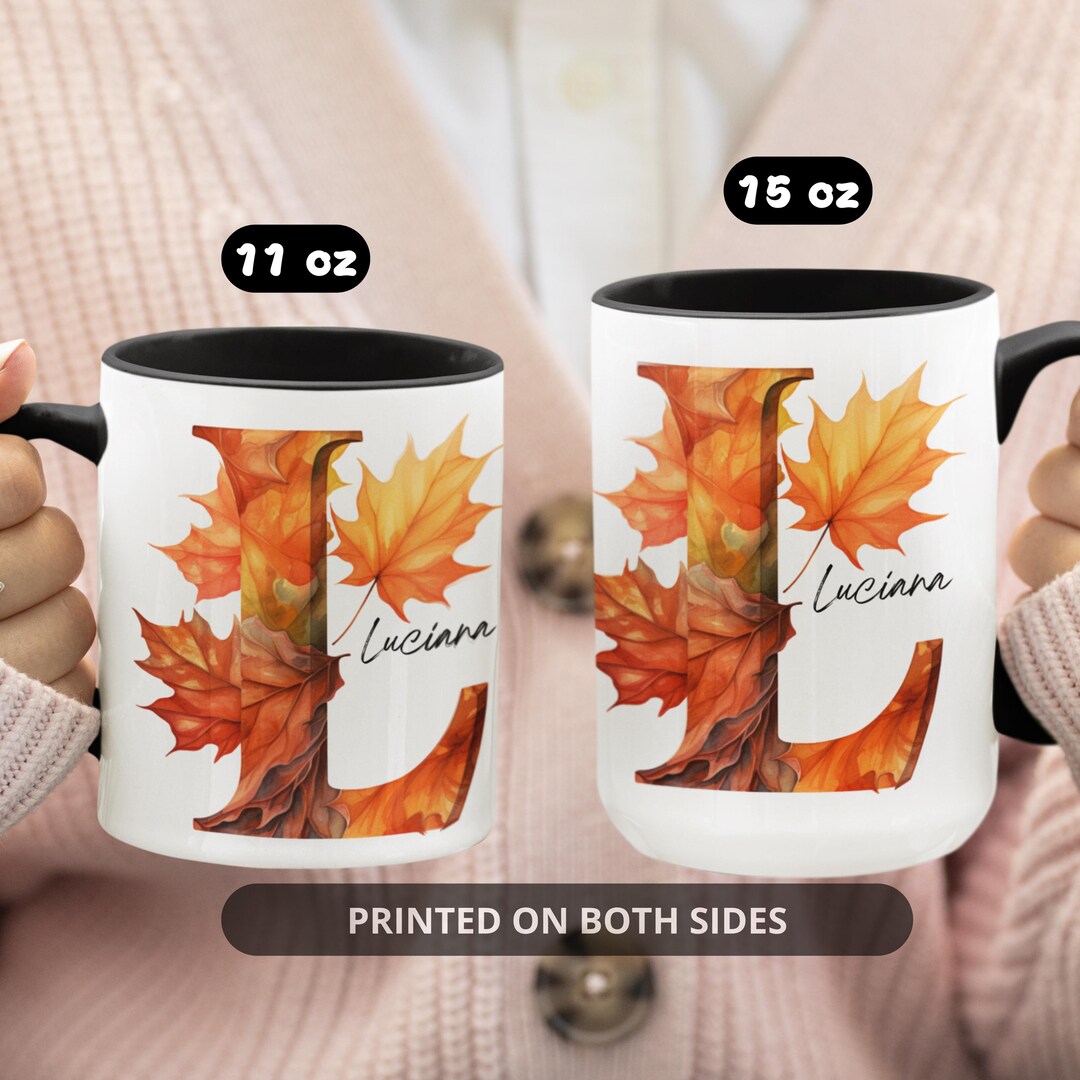 Personalized Initial Mug, Custom Name and Monogram Coffee Cup, Gift for ...