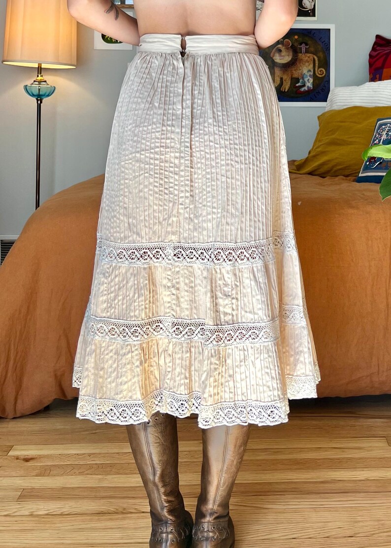 Stunning Coquette Vintage 70s Pale Pink Handmade Lacy Petticoat Midi Skirt - Etsy