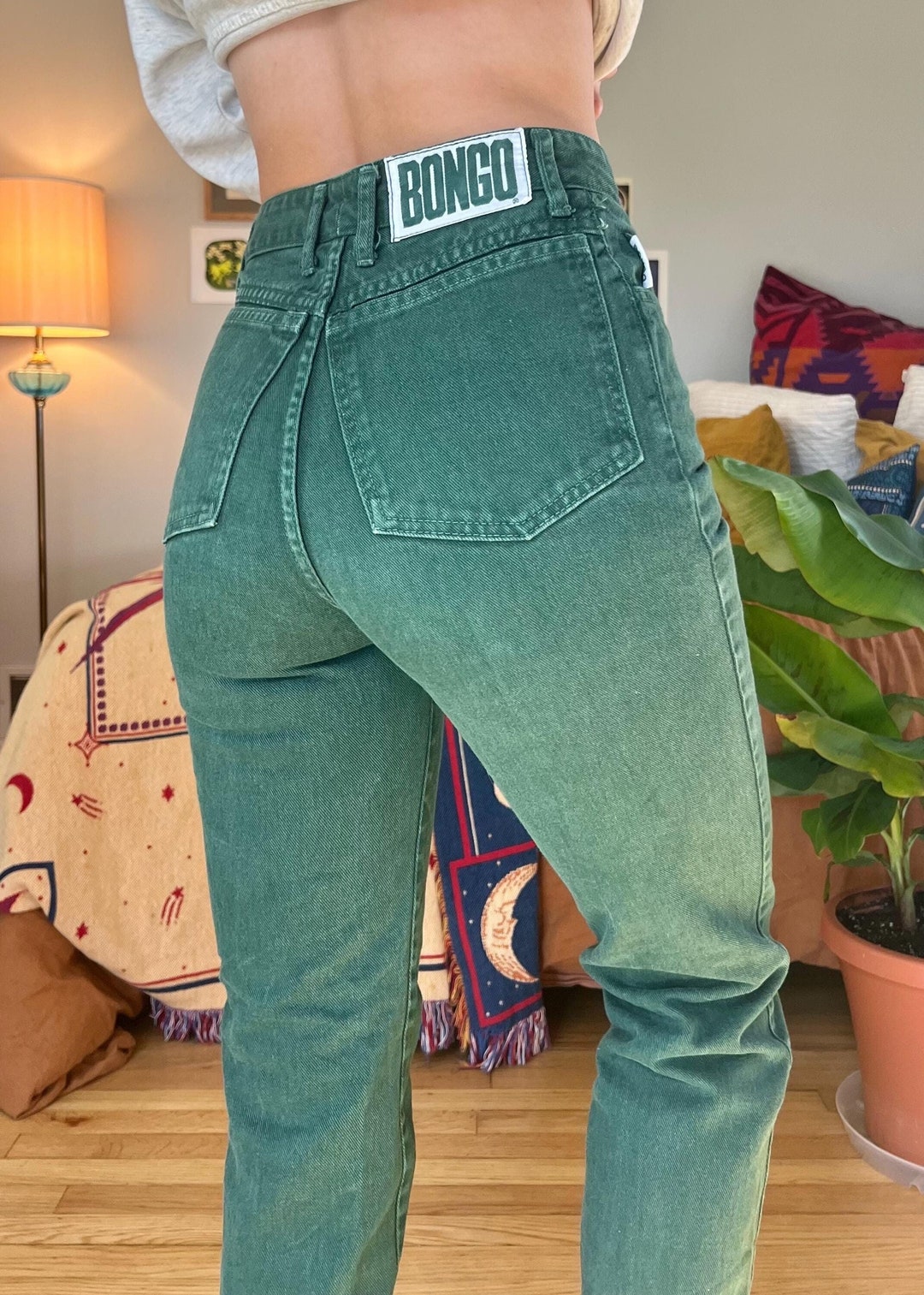 Vintage 80s/90s Forest Green High-waisted BONGO Mom Jeans! 23” Waist - Etsy