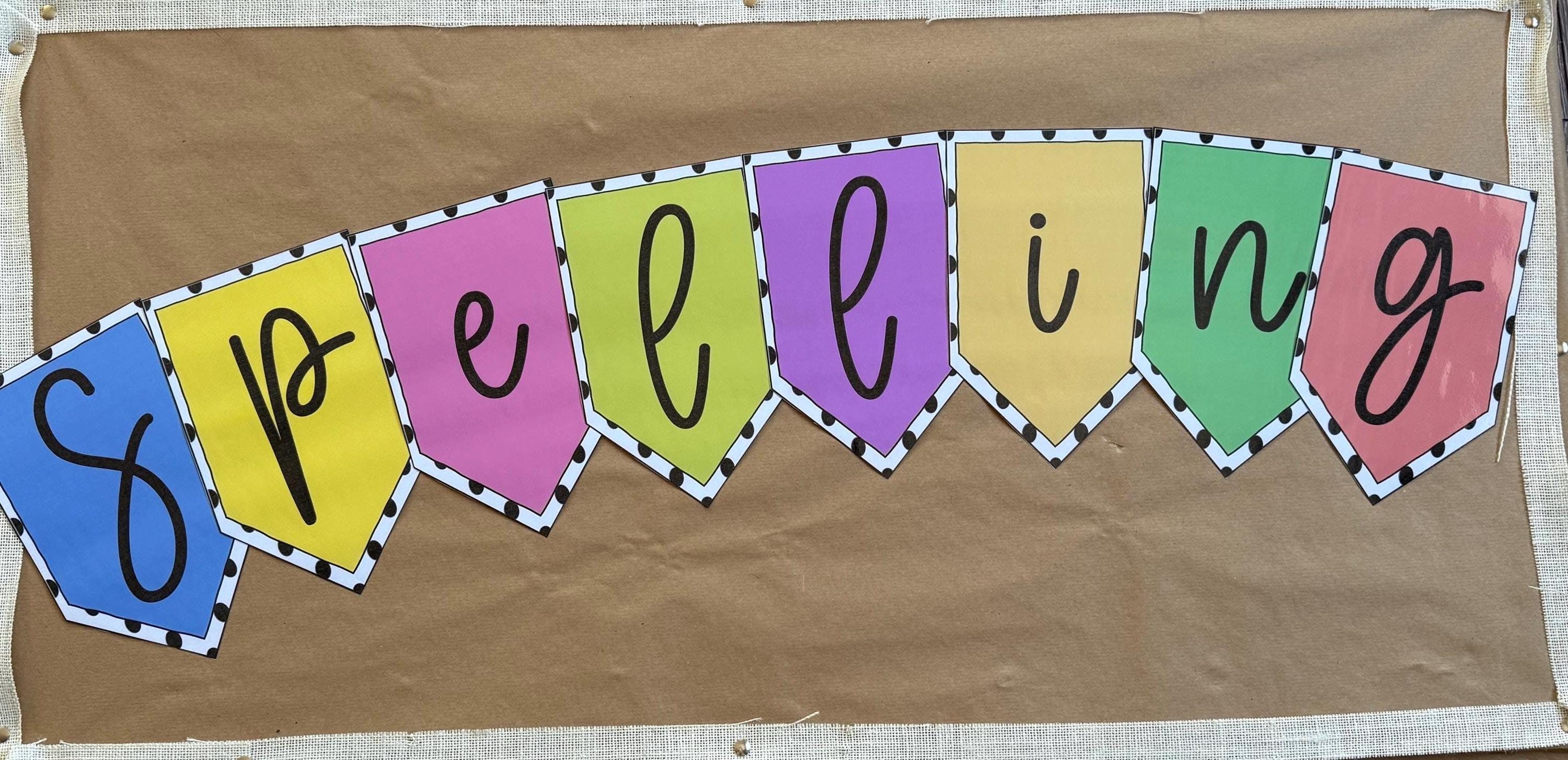 Classroom Display Titles - Polka Bunting *DIGITAL DOWNLOAD - Etsy UK