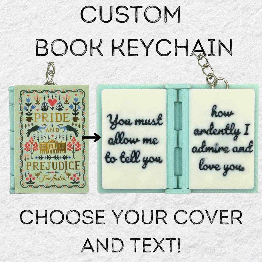 Custom Mini Book Keychain Gift Book Club Personalized Bestseller ...