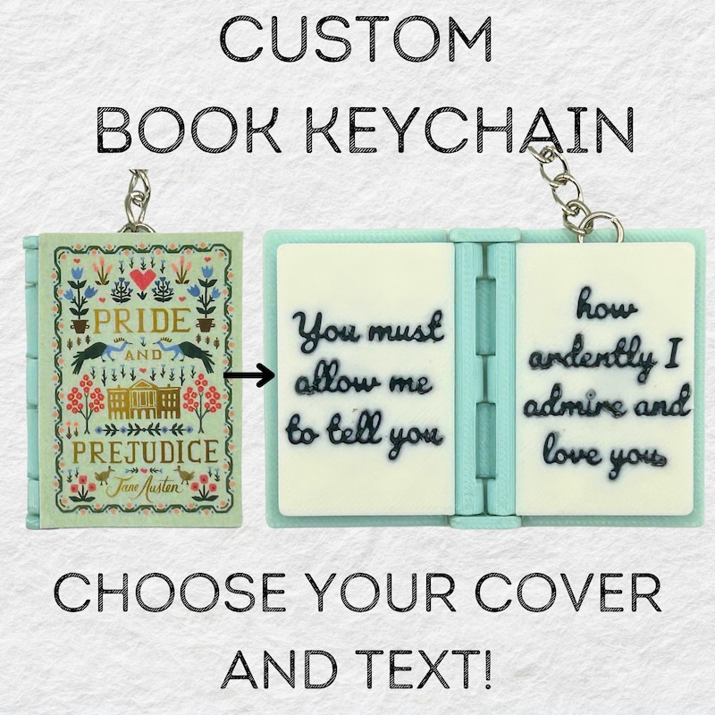 Book Keychain - Etsy