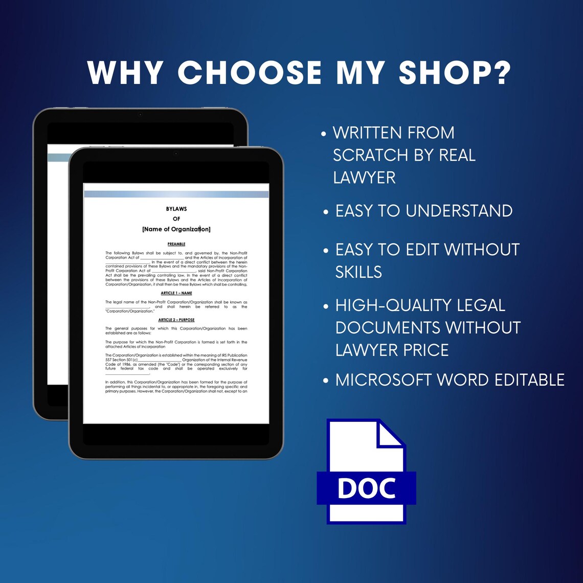 Non Profit Legal Forms Bundle, Non Profit Articles of Incorporation ...