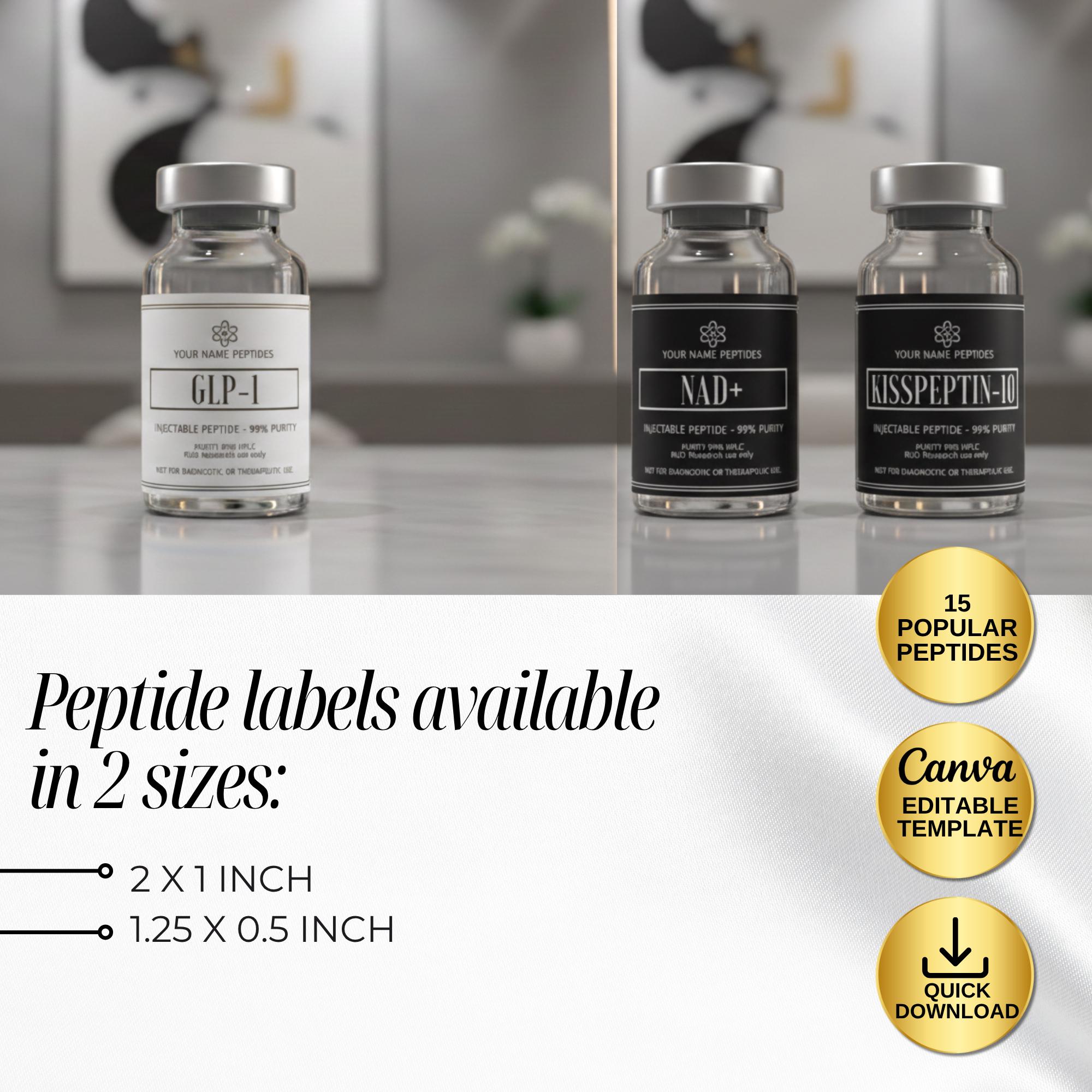 Peptide Label Template, Printable Label, Peptide Therapy Canva Template ...