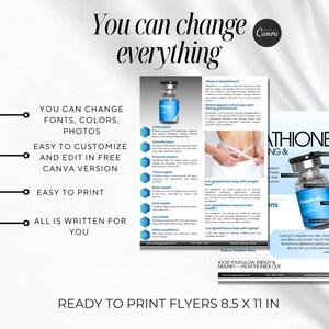 Glutathione Flyer IV Therapy Flyer, Glutathione Injection IV Drip Flyer ...