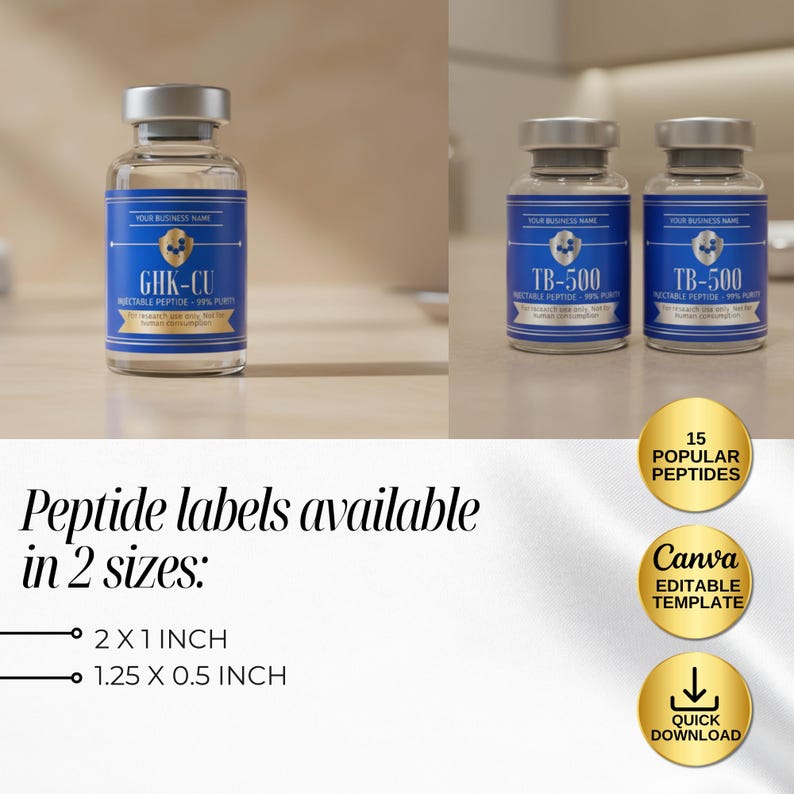 Peptide Label Template, Printable Label, Peptide Therapy Canva Template ...