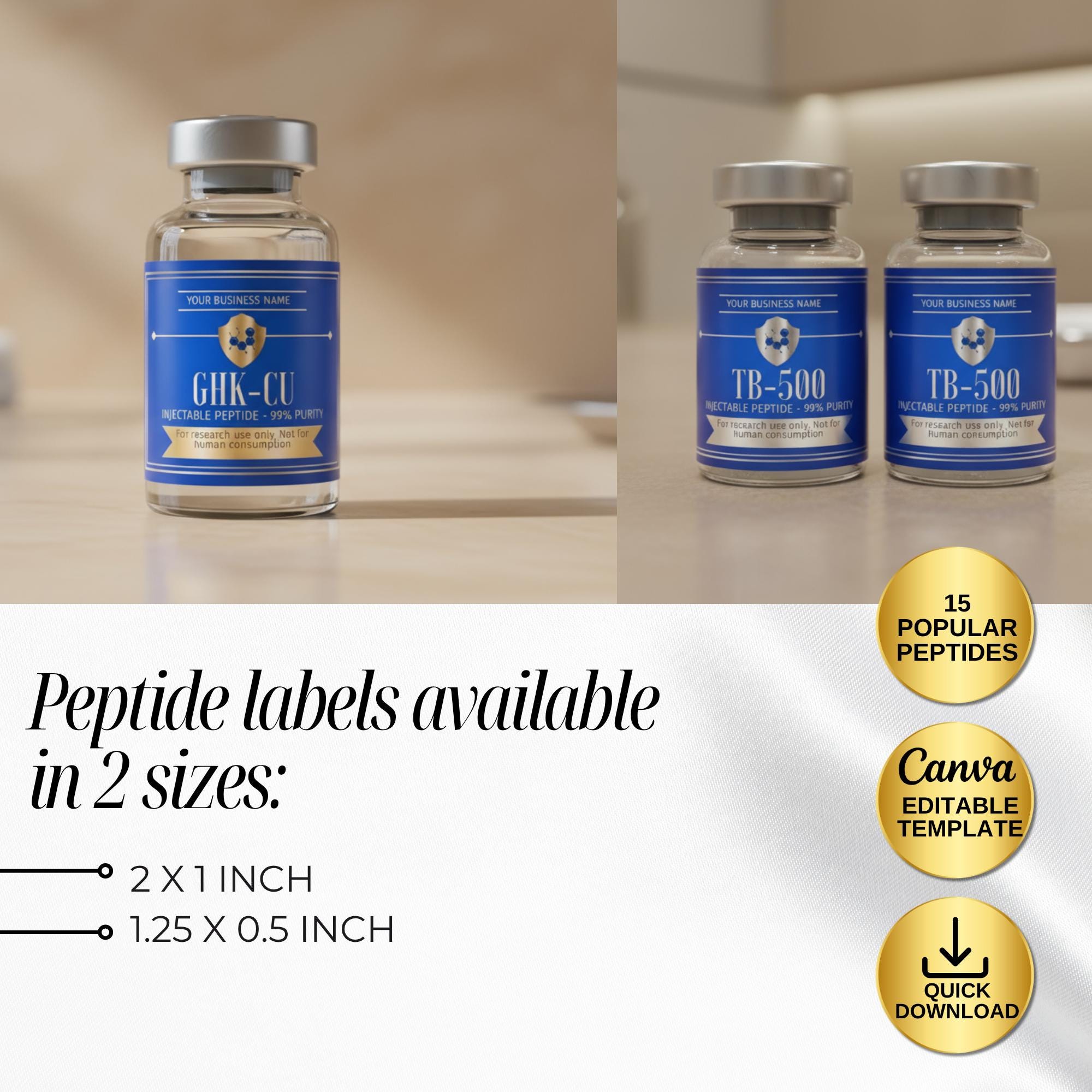 Peptide Label Template, Printable Label, Peptide Therapy Canva Template ...