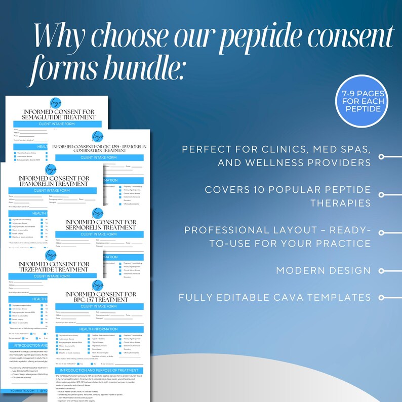 Peptide Consent Forms Bundle, Peptide Therapy Canva Patient Education ...