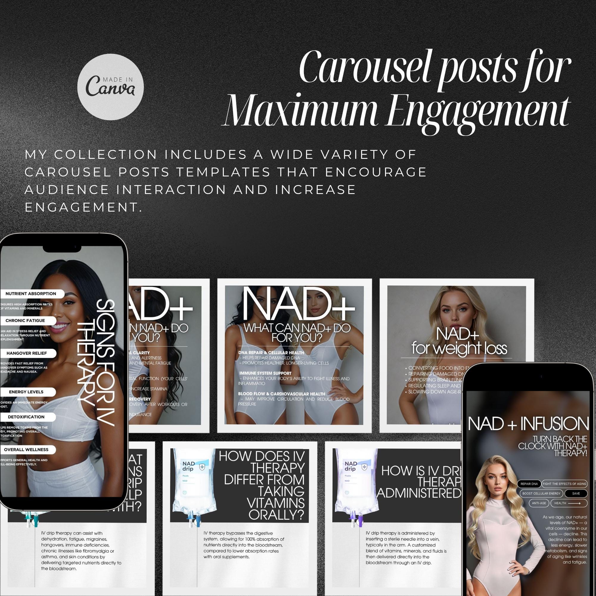 NAD+ Instagram Post, Nad+ Therapy Social Templates, Nad Flyers, IV ...