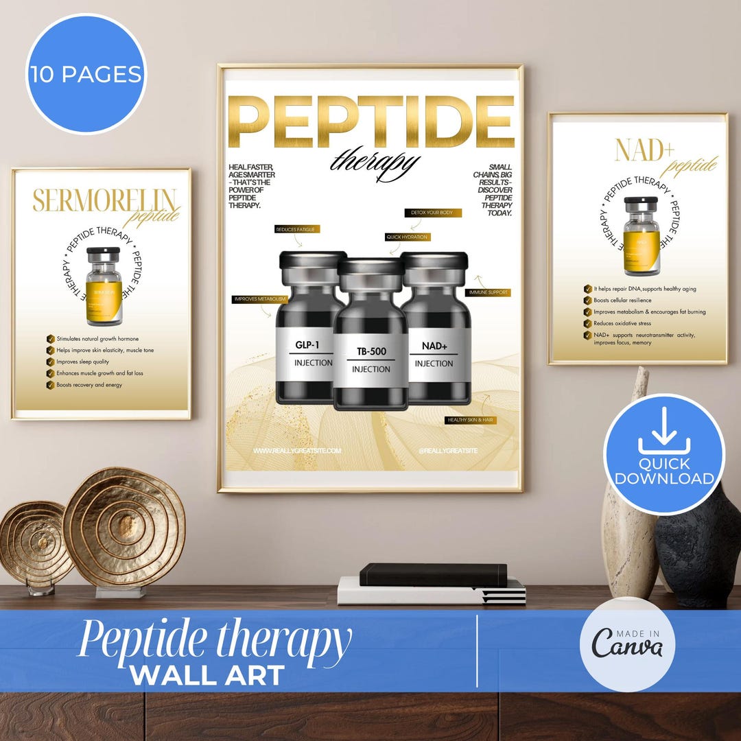 Peptide Benefits Posters, Peptide Print Art, Peptide Therapy Posters ...