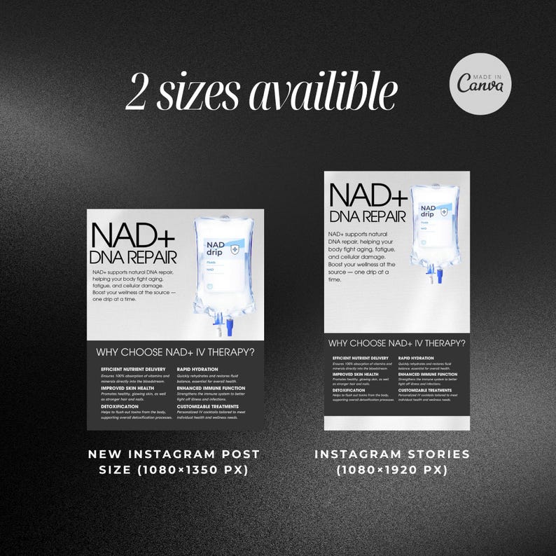 NAD+ Instagram Post, Nad+ Therapy Social Templates, Nad Flyers, IV ...