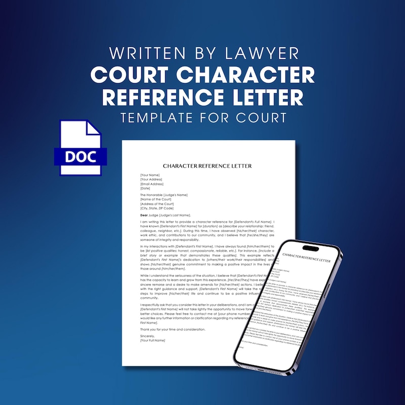 Character Letter for Court - Etsy