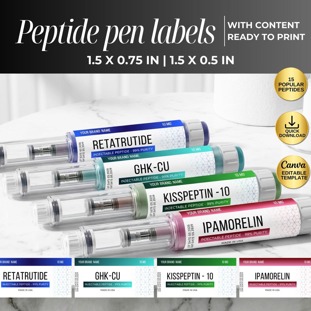 Peptide Pen Label Template, Peptide Pen Printable Label Design, Peptide ...