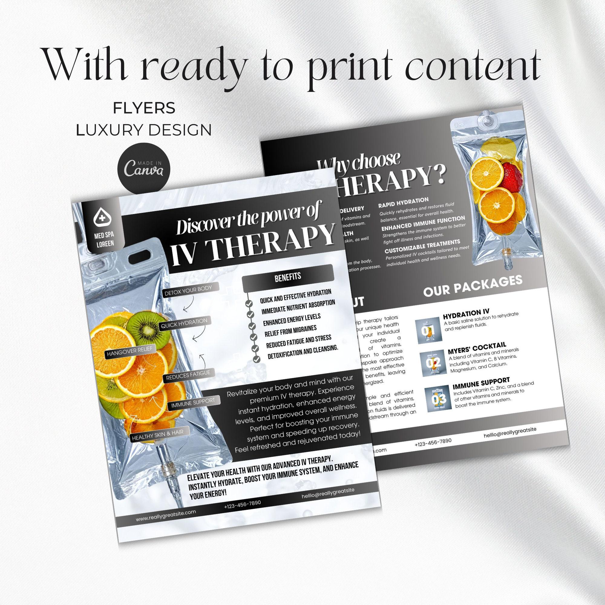 IV Vitamin Therapy Flyer Canva Template, IV Therapy Flyers, Iv Drip ...