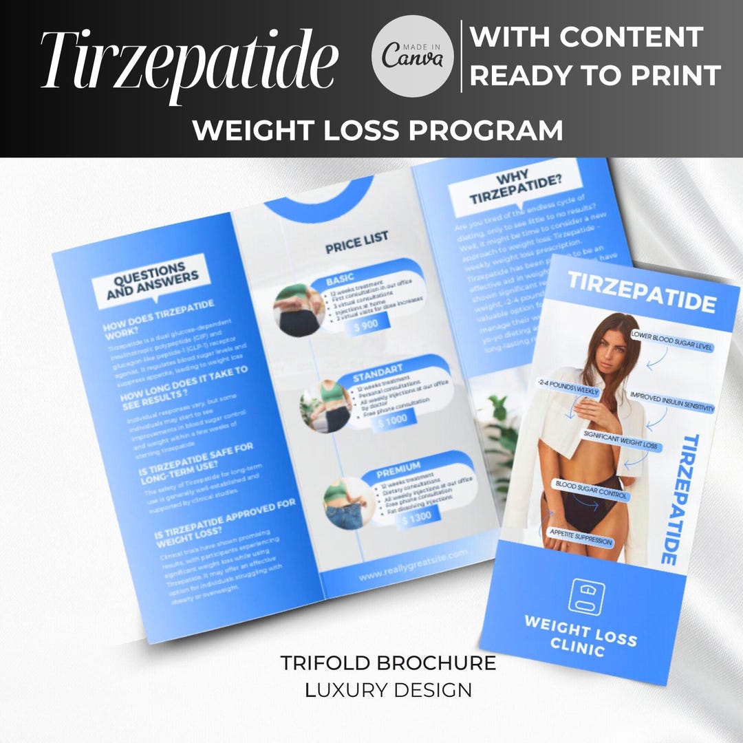 Tirzepatide Weight Loss Flyer Template, Tirzepatide Trifold Brochure ...