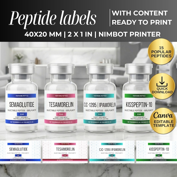 Peptide Vials Label - Etsy