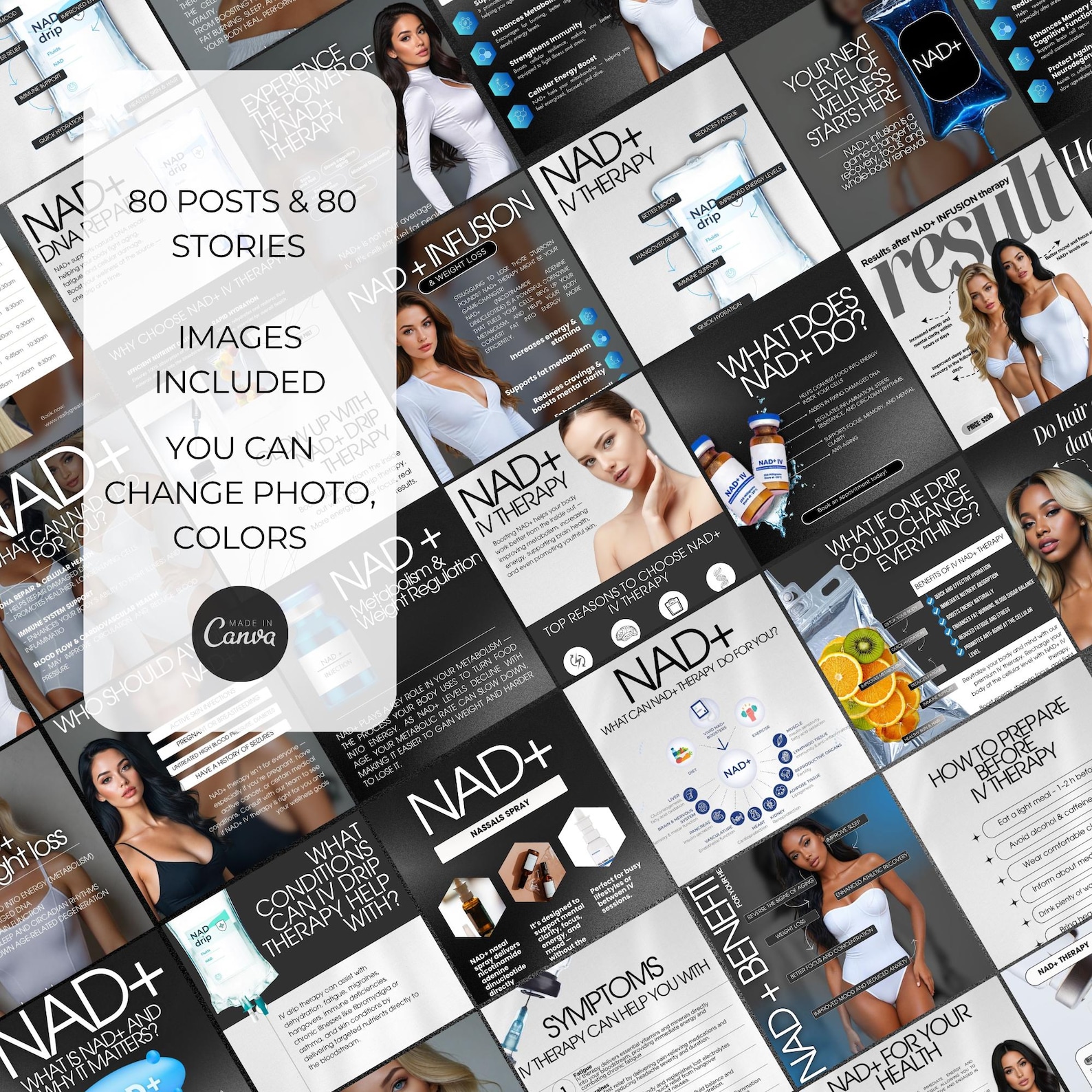 NAD+ Instagram Post, Nad+ Therapy Social Templates, Nad Flyers, IV ...