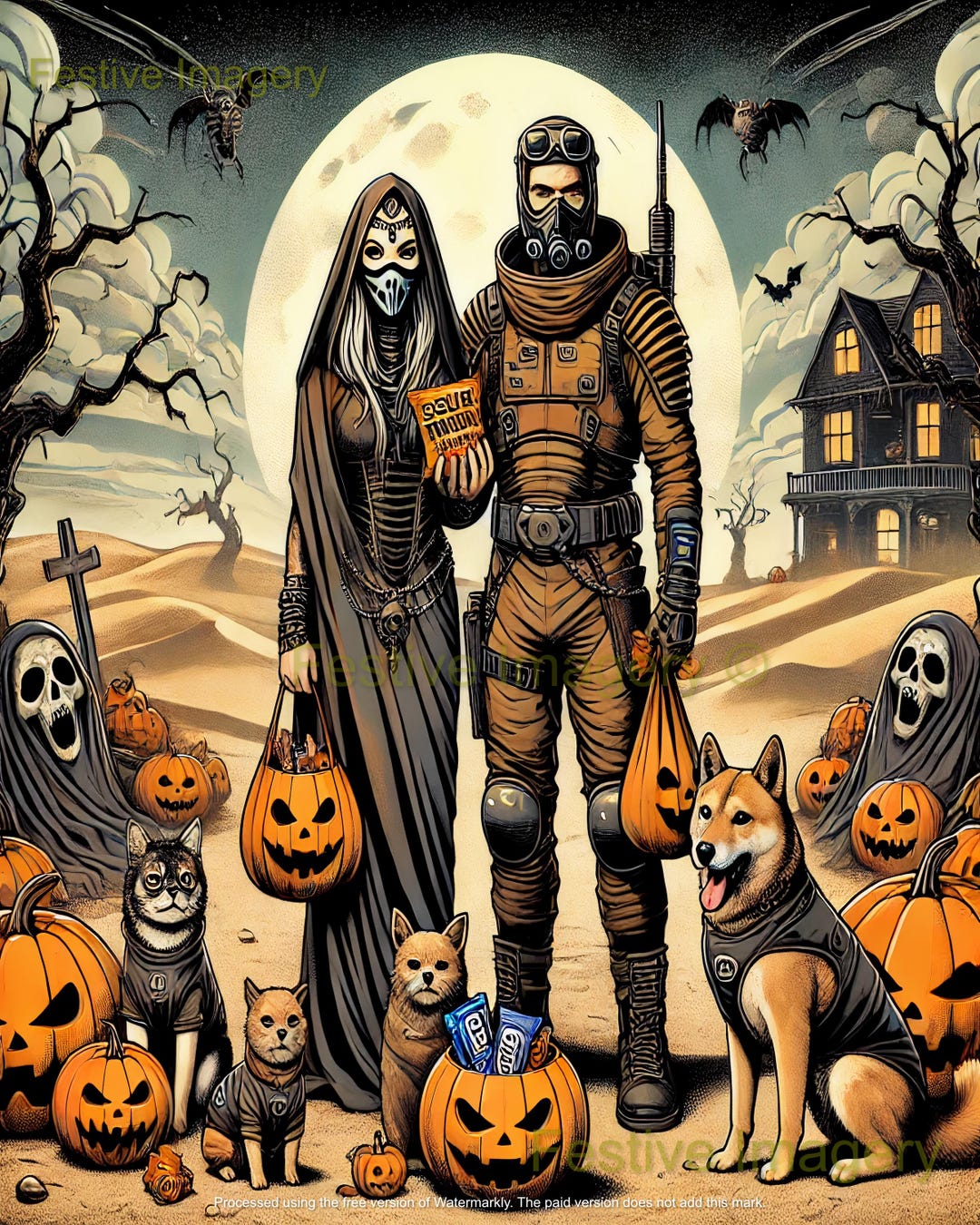 Dune Halloween Digital Art Spooky Season Decor Trick or Treat Printable ...