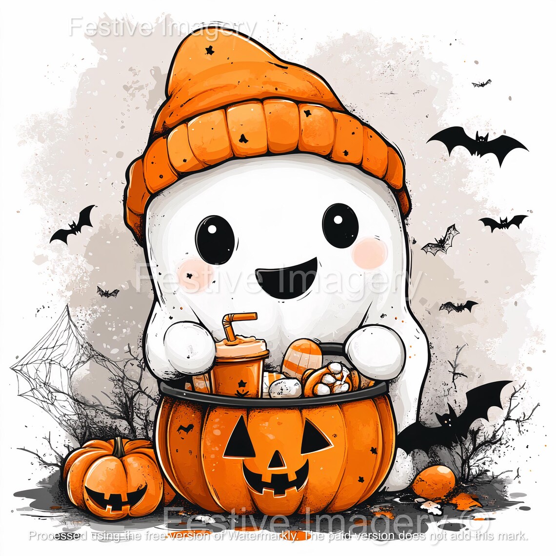 Cute Ghost Png, Halloween Decor, Spooky Season Png, Trick or Treat PNG ...