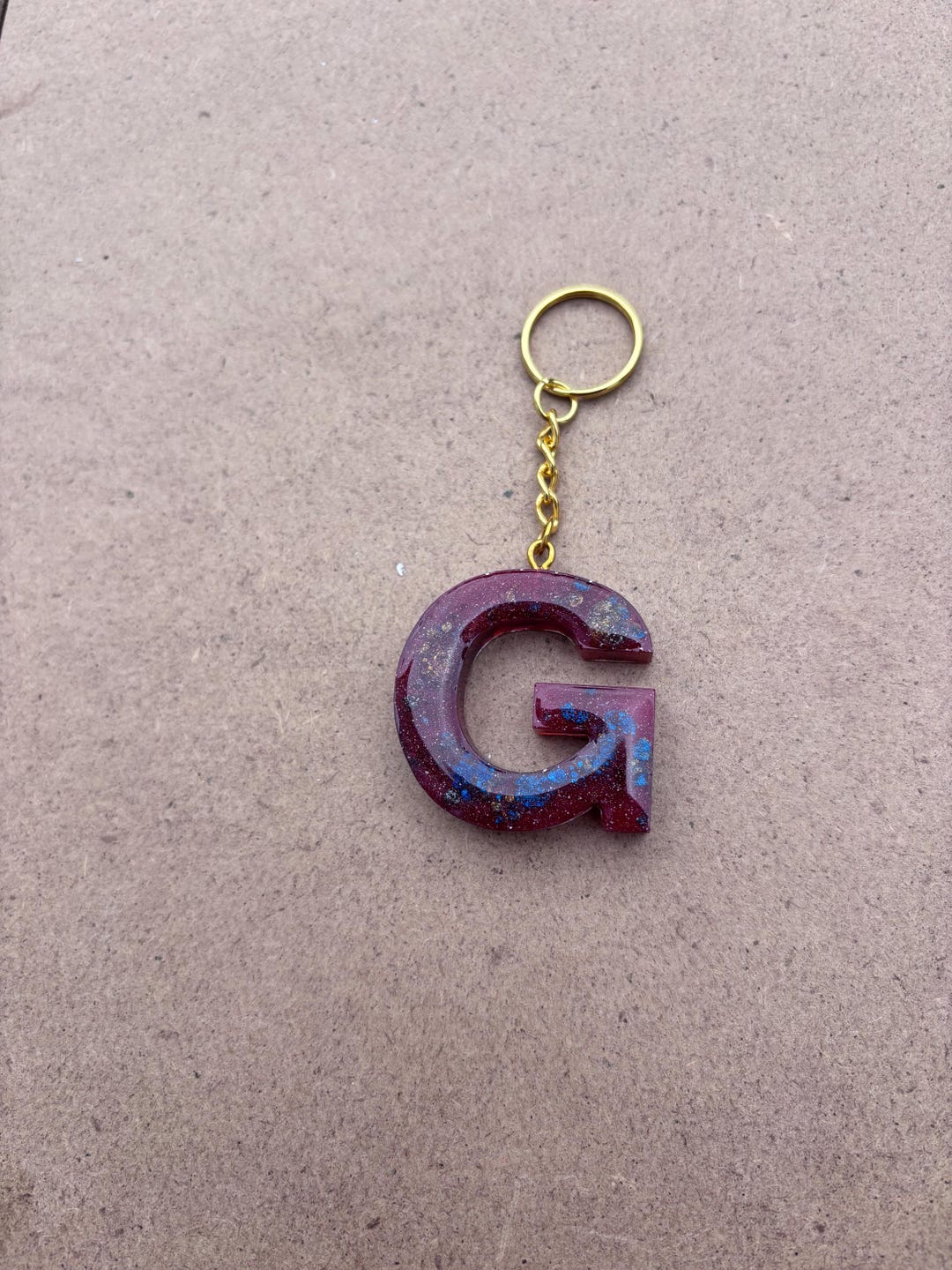 Custom Resin Letter Keychain, Personalized Handmade Resin Art Gift - Etsy