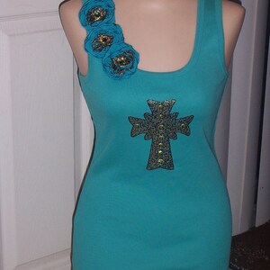 Beautiful Cross Rosette Tank Top - Etsy