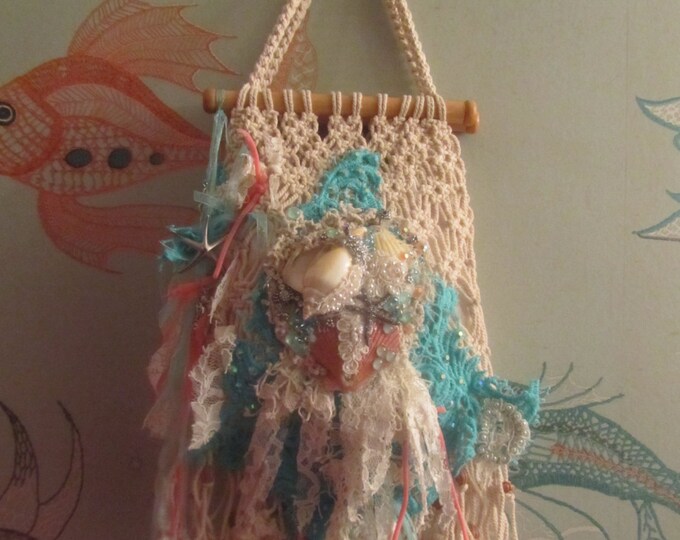 Macrame Boho Beach Bag, Wedding Bag, Sea Shell Wedding Bag ...