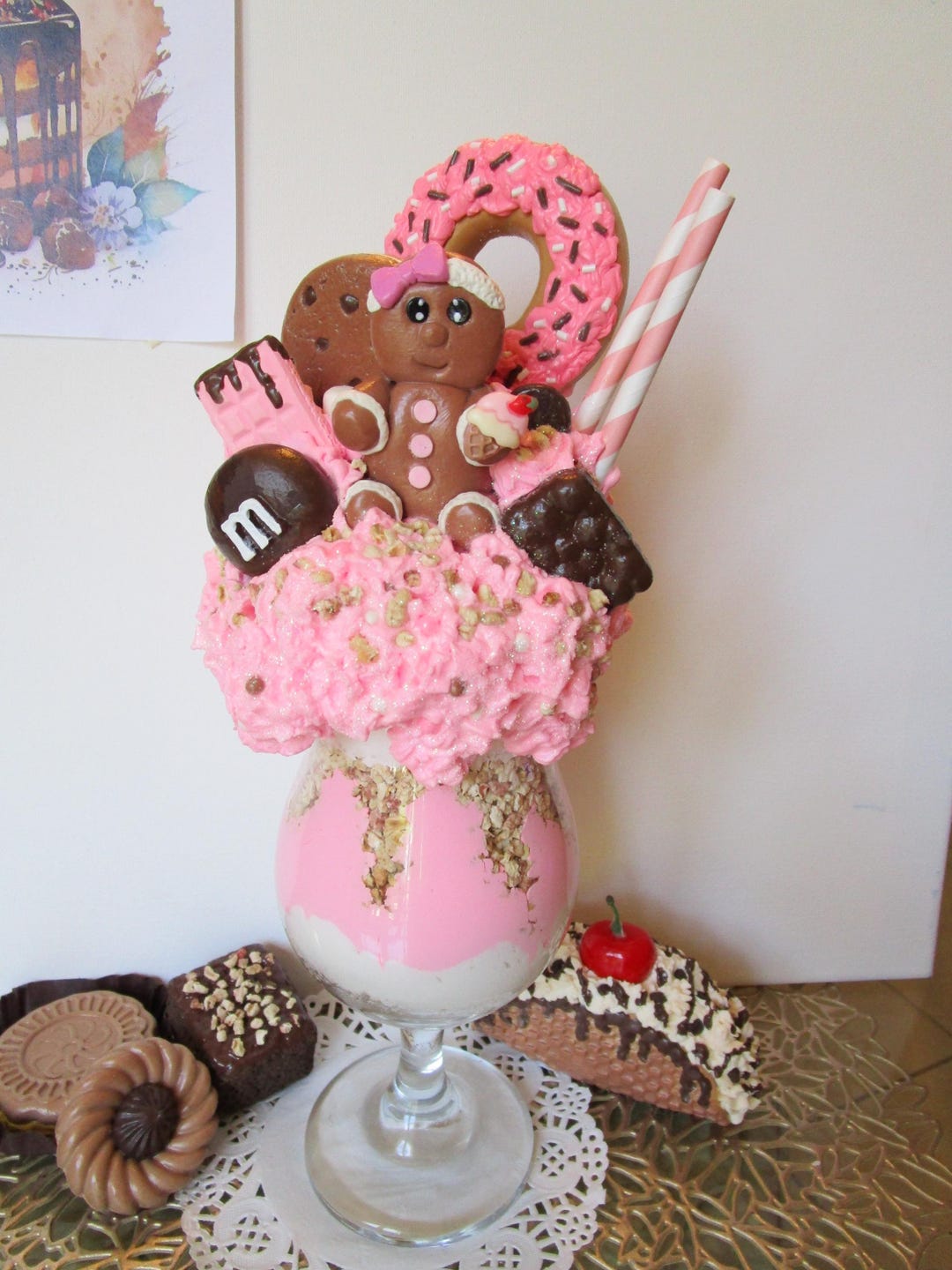 Extreme Strawberry Milkshake, Gingerbread, Fake Bake Decor, Tiered ...