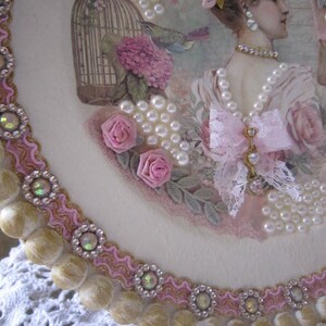 Shabby Chic Decor Plate, Romantic Theme, Girl Theme, Collage Home Decor ...