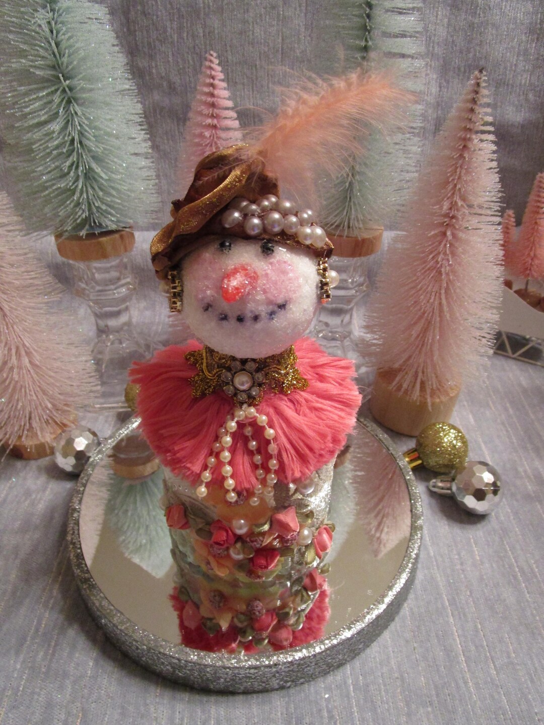 Glass Snowman, Glass Shaker Snowman, Snowman Decoration Shaker, Glam ...