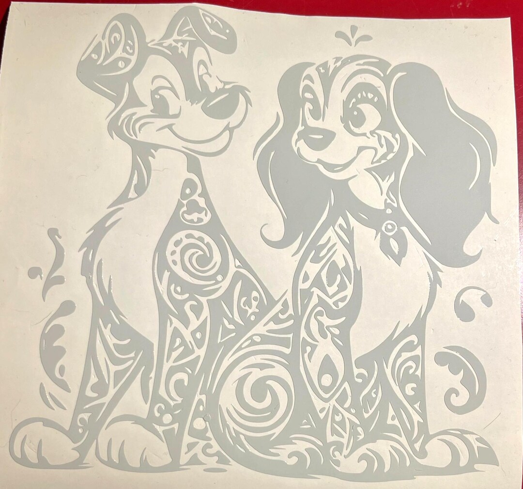 Lady and the Tramp Disney Themed Car Decal for Windows, Gas Tank ...