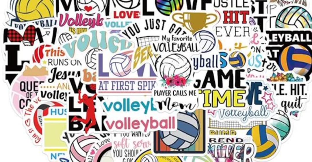 Volleyball Stickers - Etsy