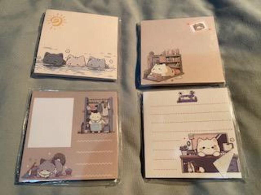 Cute Cat Sticky Notes 4 Pack - Etsy