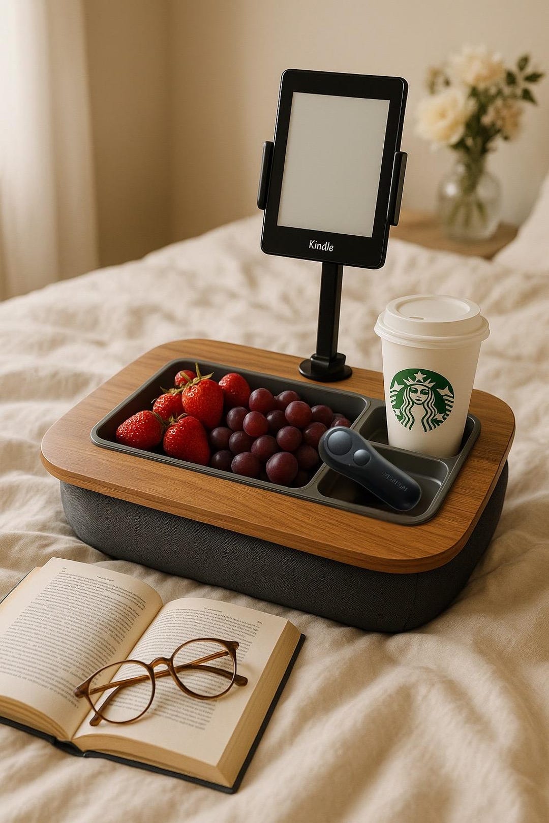 Cozy Reading Lap Desk for Kindle, Tablet or Phone | Bed & Couch Book ...