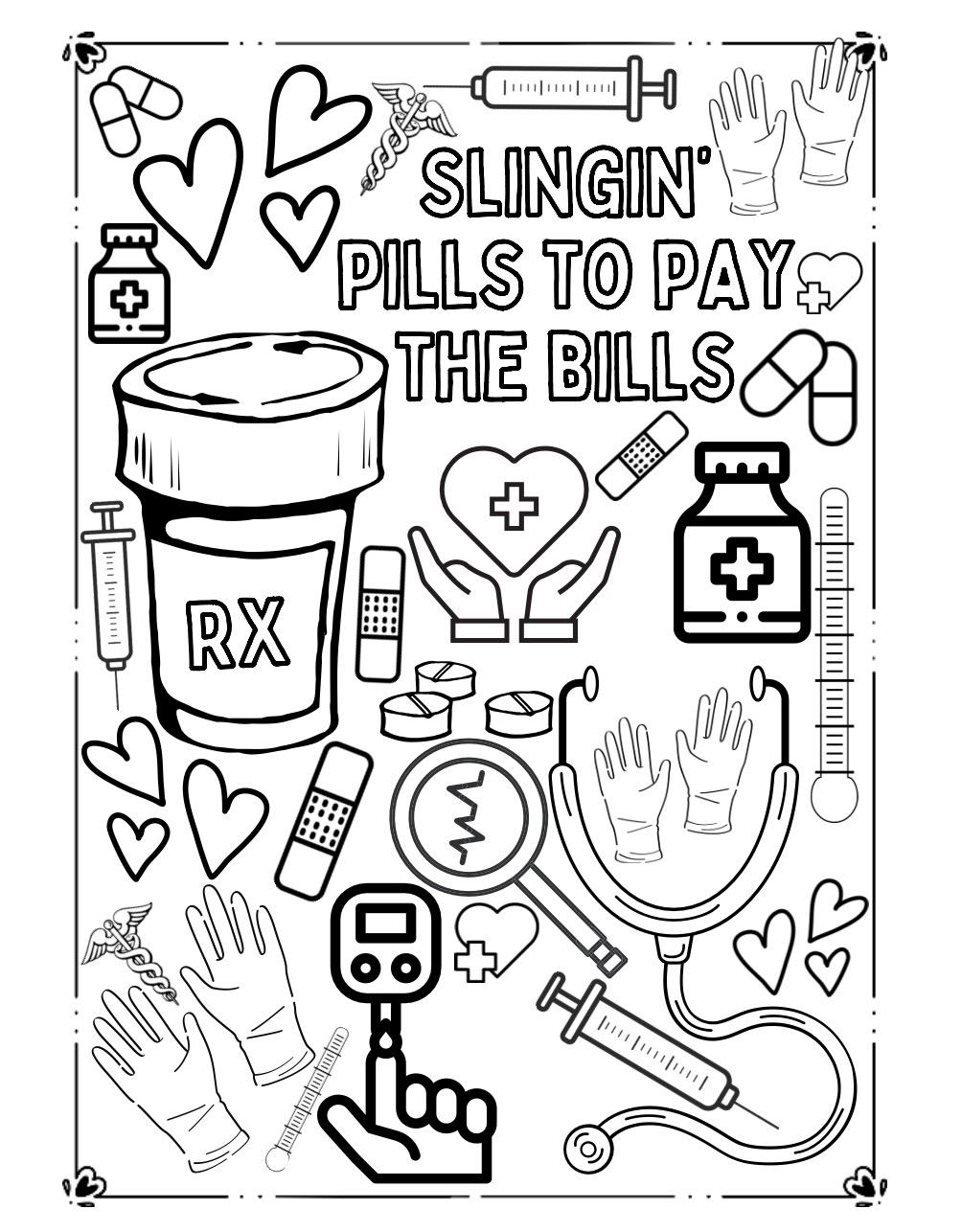 Printable Pharmacy Coloring Pages - Etsy