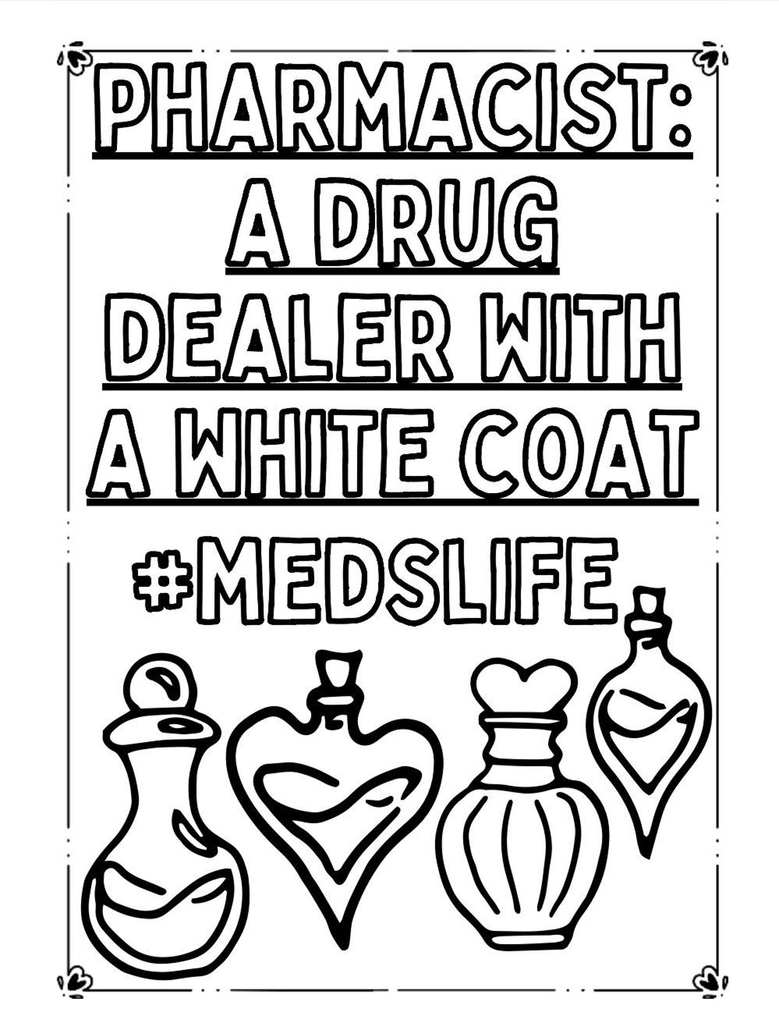 Printable Pharmacy Coloring Pages - Etsy