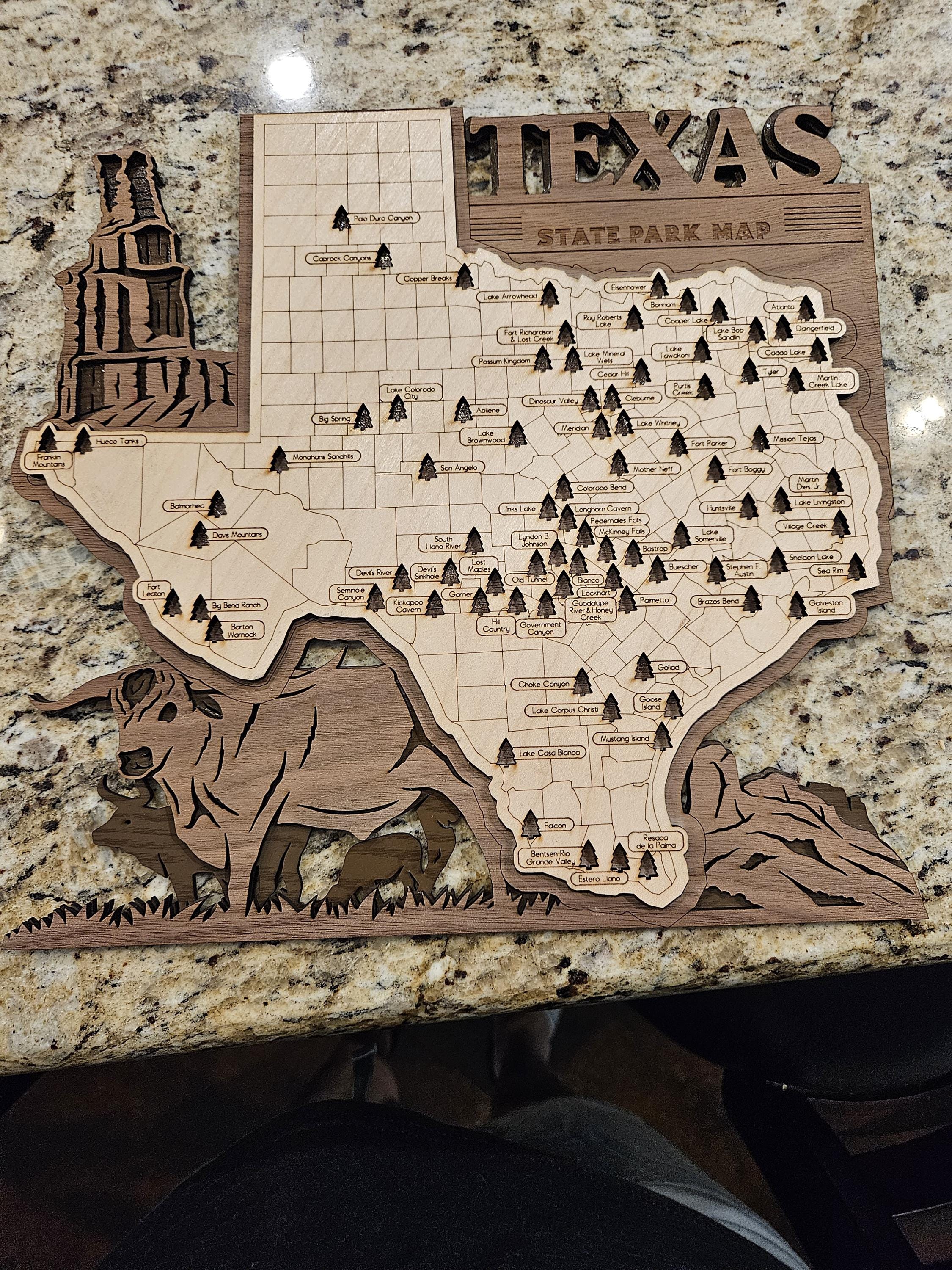 Texas State Parks Map - Etsy