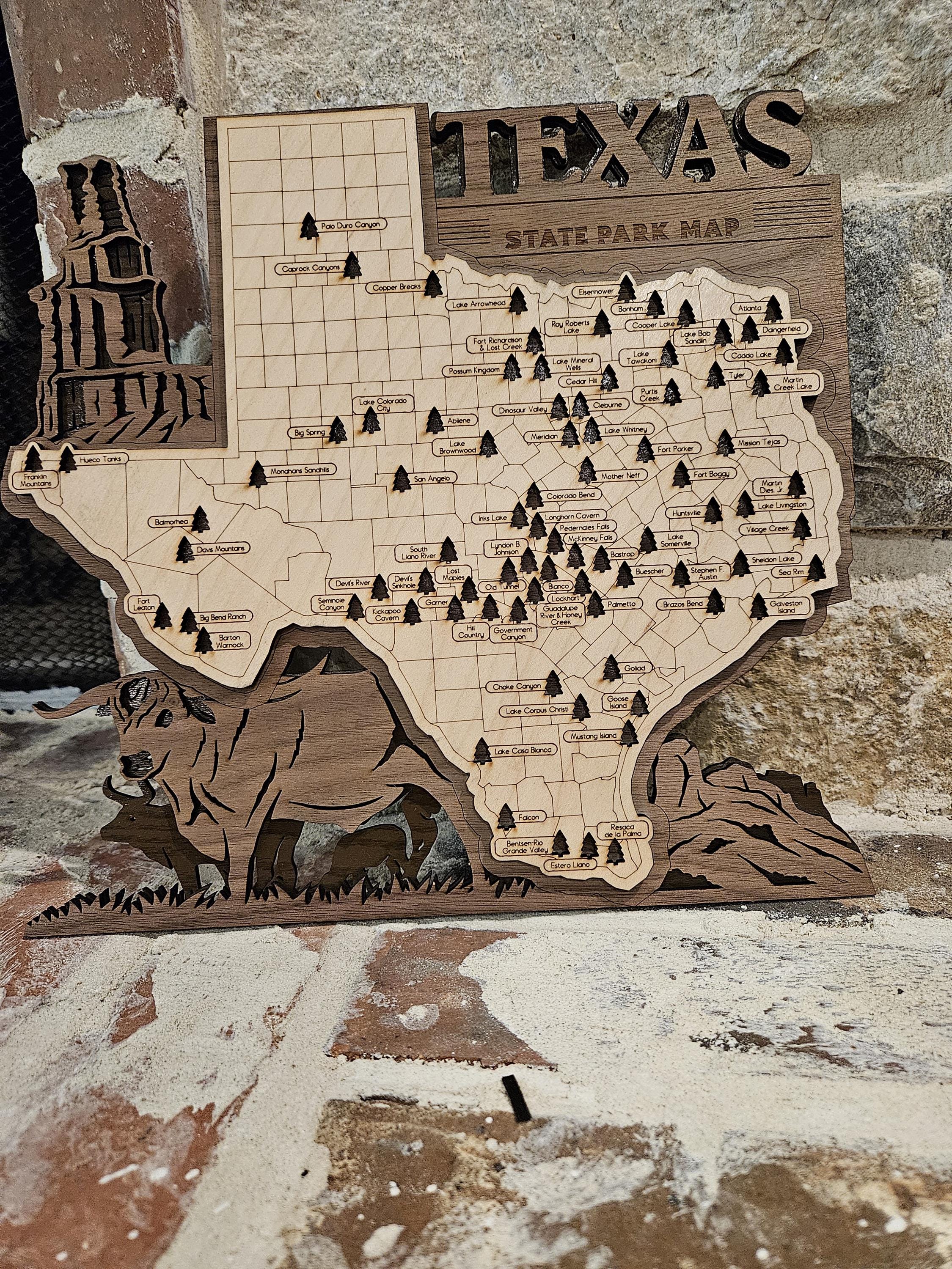 Texas State Parks Map - Etsy