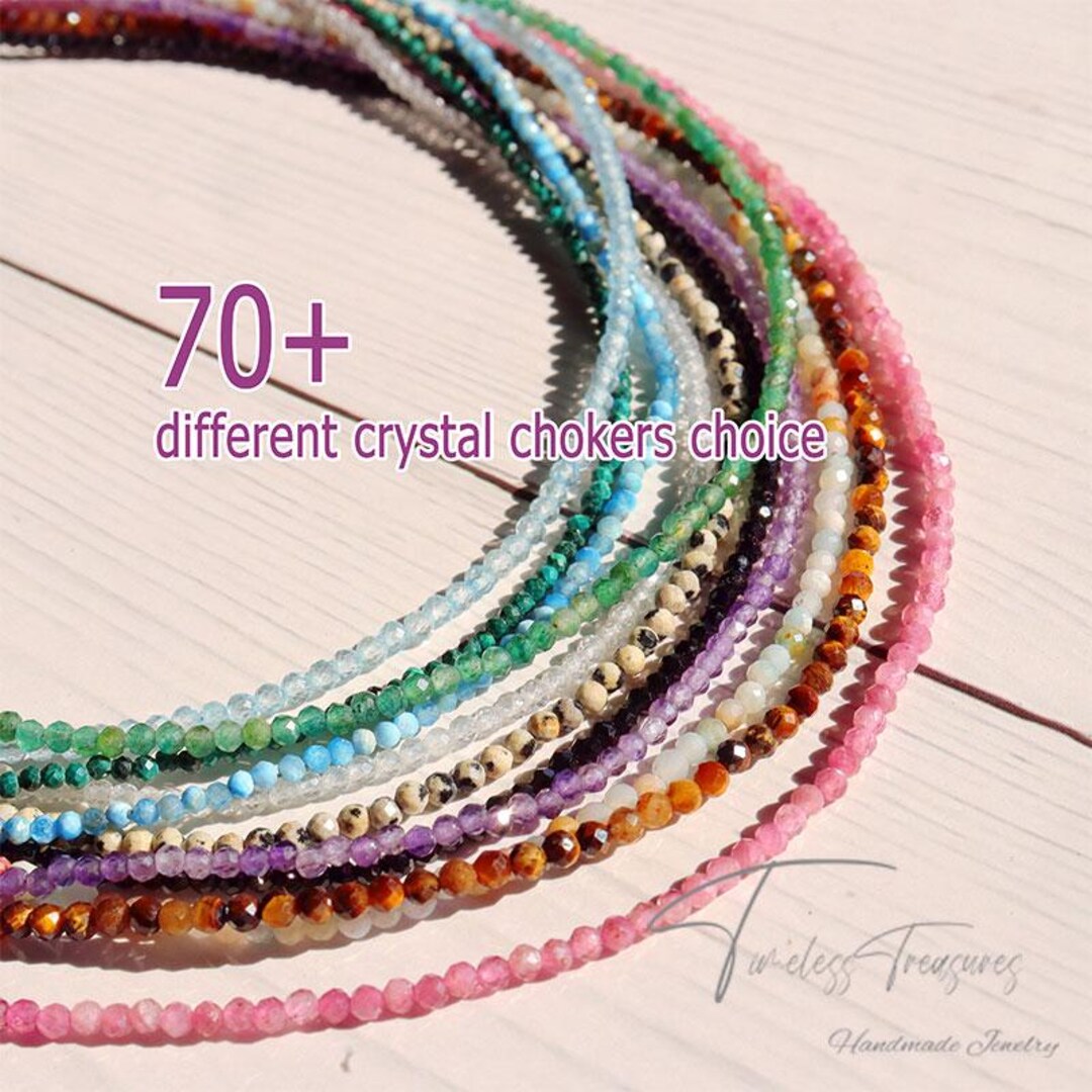 70+ Choice Natural Crystal Women Choker Necklace - Birthstone Tiny ...