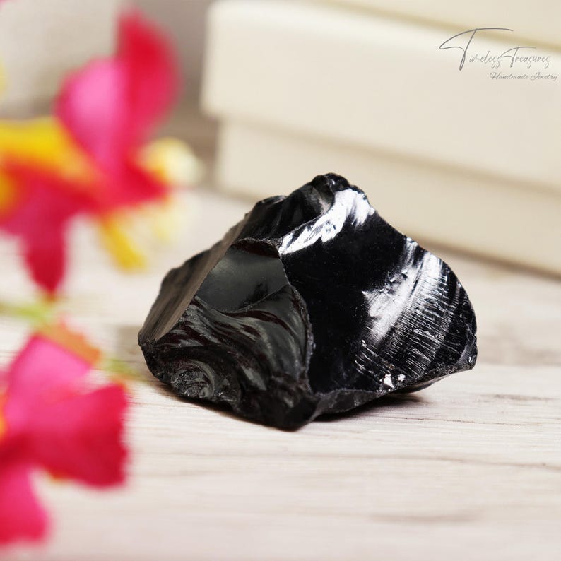 Natural Black Obsidian Chunks, Rough Raw Crystal Chunk, Rough Obsidian ...