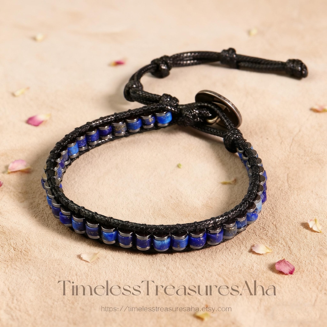 A+ Grade Lapis Lazuli & Hematite Bracelet | Healing Chakra Energy ...
