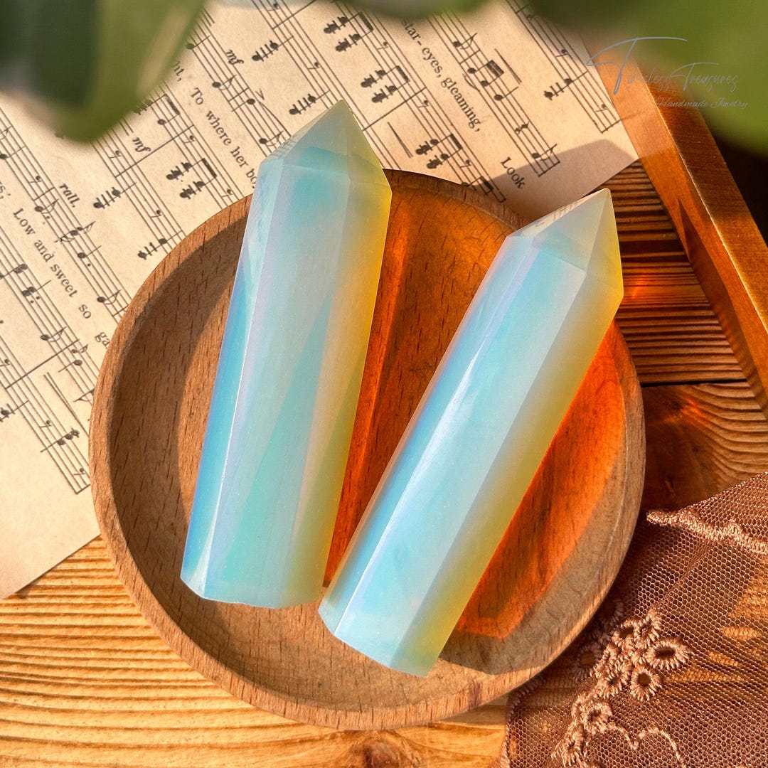 Opalite Crystal Wand Obelisk - Healing Chakra Gemstone Polished Point ...