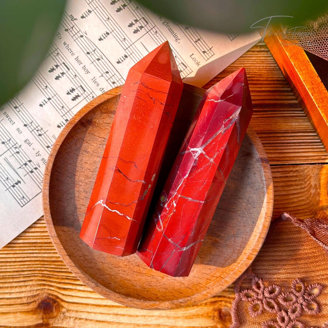 Natural Red Jasper Obelisk - Healing Chakra Gemstone Point Tower- Witch ...