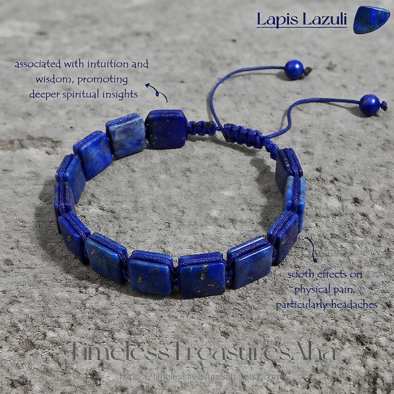 AA Grade Lapis Lazuli Bracelet | Waterproof Surfer Bracelet for Women ...
