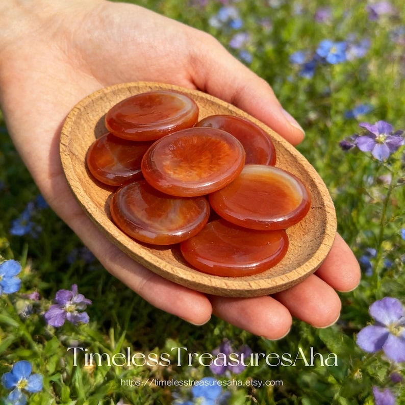 Natural Carnelian Worry Stone | Hand-polished Sacral Chakra Healing ...