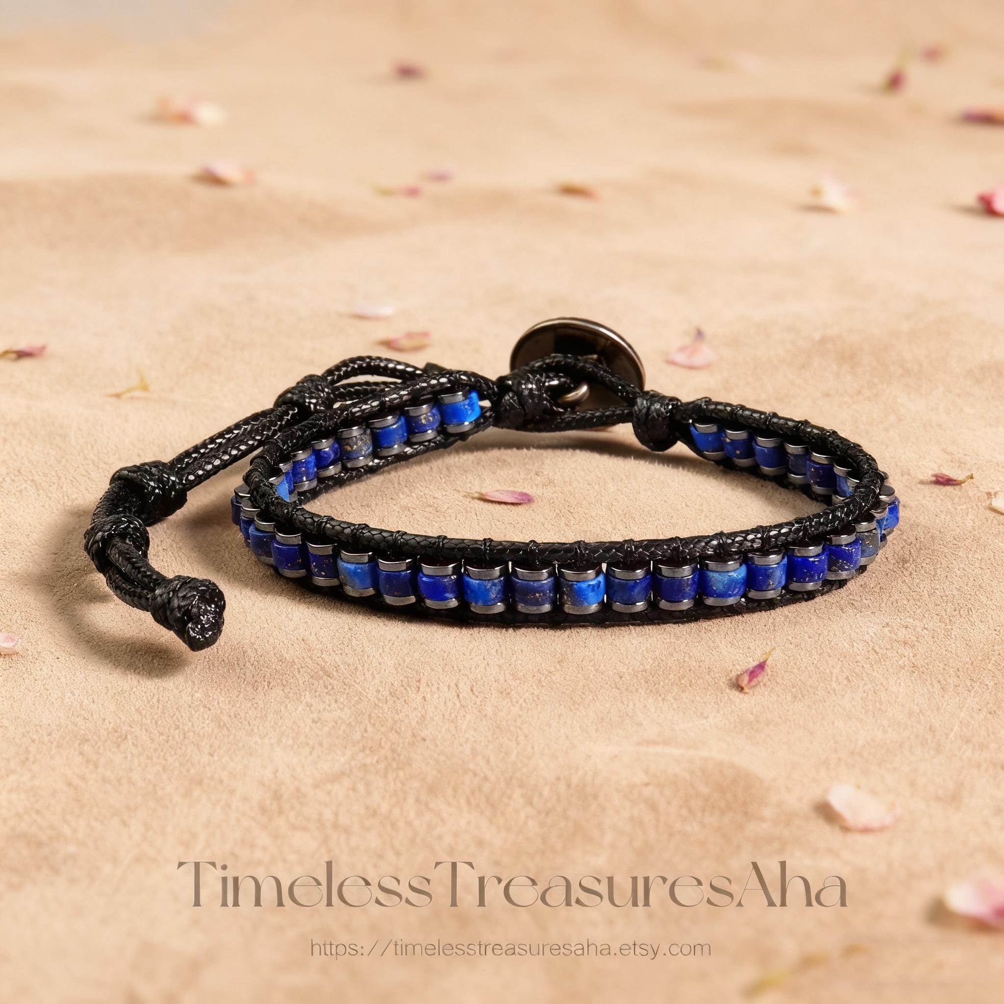 A+ Grade Lapis Lazuli & Hematite Bracelet | Healing Chakra Energy ...