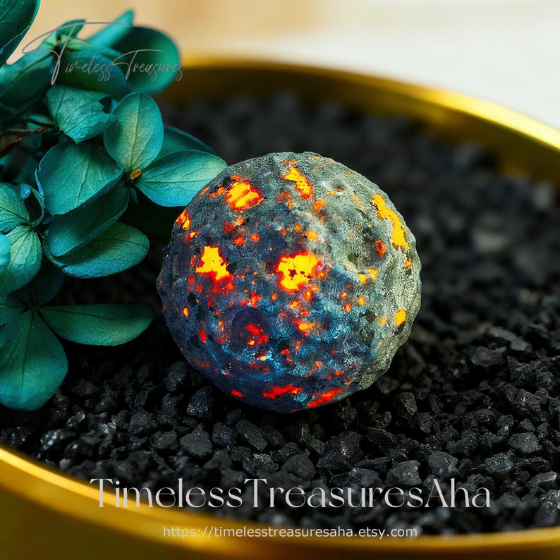 Natural Yooperlite Moon, Hand Carved Fluorescent Crystal ,UV Glowing ...