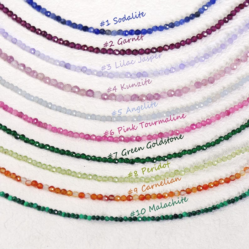 70+ Choice Natural Crystal Women Choker Necklace - Birthstone Tiny ...