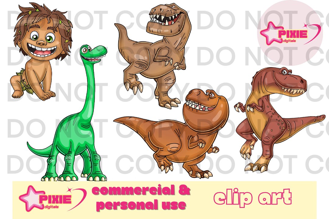 Dinos Clip Art Pack HAND DRAWN PNG - Etsy