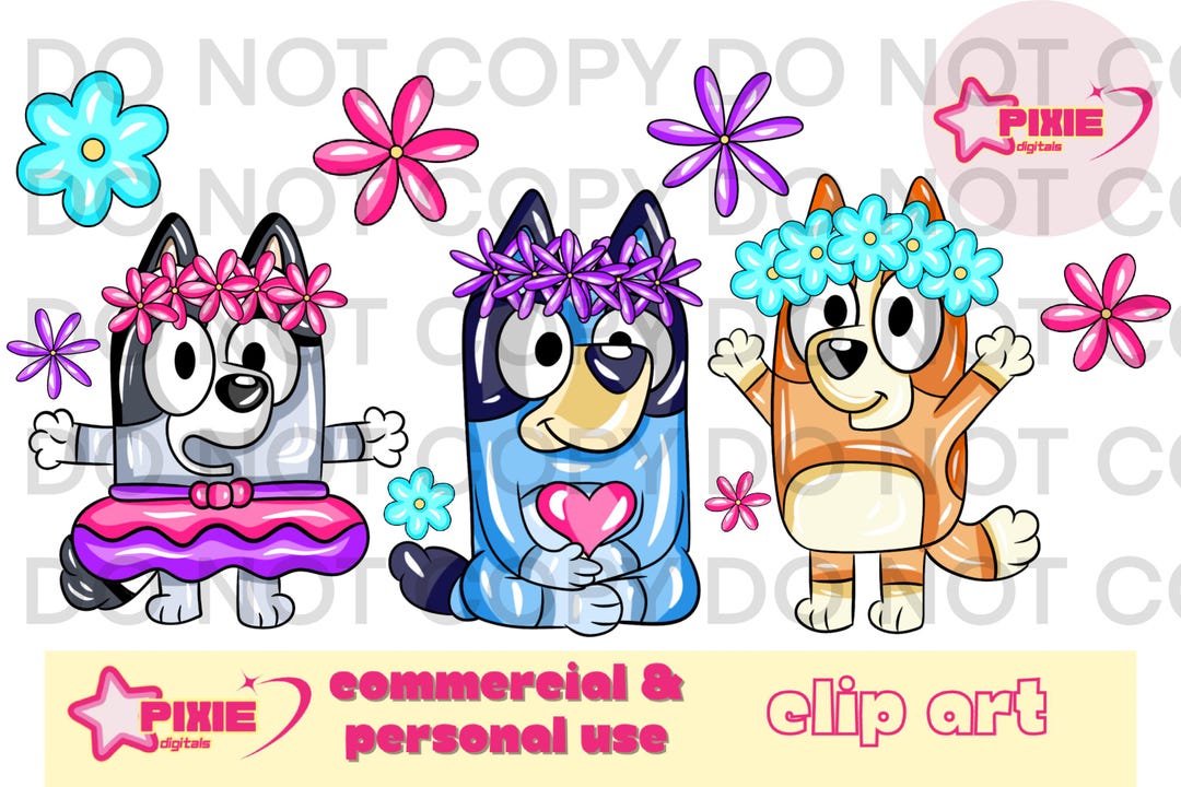 Flower Girls Clip Art Pack Hand Drawn Png Etsy