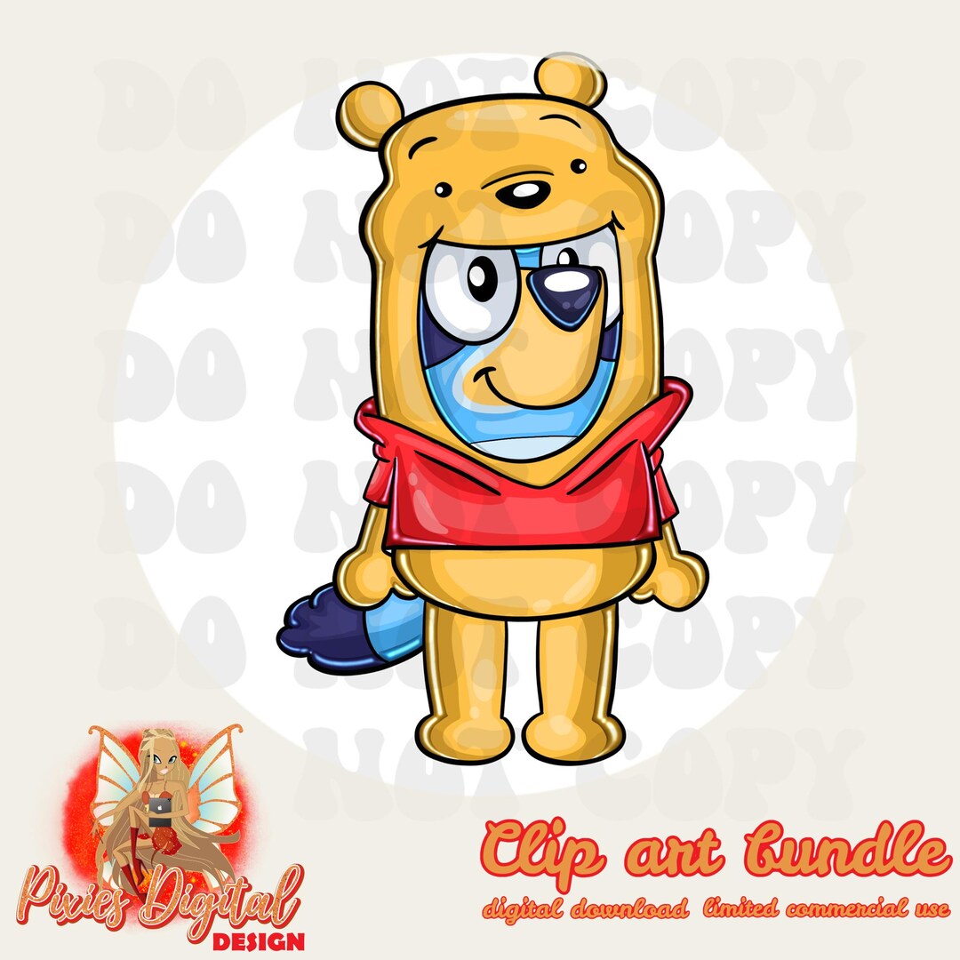 Blue Bear Clip Art Pack - HAND DRAWN PNG - Etsy